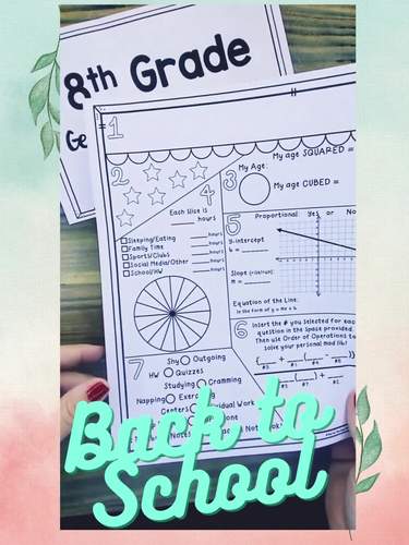 8th Grade Back to School Math Activity by Tiarra's Teaching Techniques