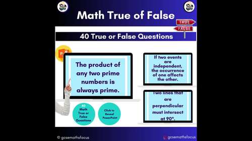 Math True or False Questions | 40 PowerPoint Warm‑Up Activity | Morning ...
