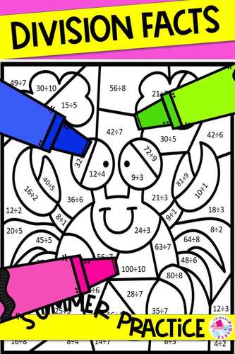 Color by Code SUMMER Color by Number Division 1 to 100 by Primary Piglets