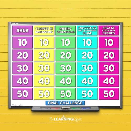 Area Game Show | 6th Grade Math Test Prep Activity by The Learning Effect