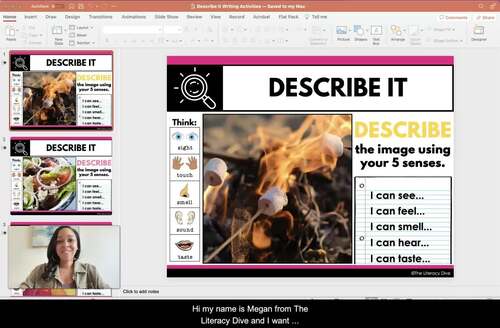 Descriptive Daily Writing Prompt Slides 2nd 3rd 4th 5th Grade Creative ...