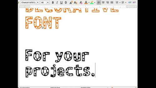 Cheetah Cat Doodle, Cute KG Spotted Fonts For Signs, Boards & School ...