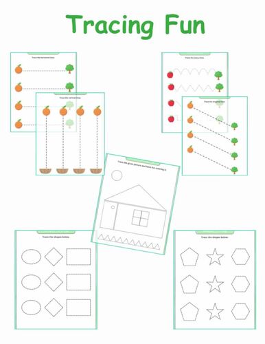 Tracing -Shapes & Lines Worksheets for Fine Motor and Prewriting ...