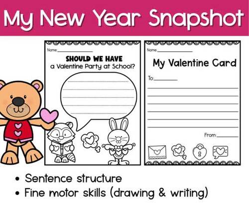 Valentine’s Day Opinion Writing Worksheets by Kidz Learning Studio