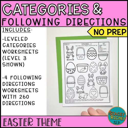 Easter Categories Speech Therapy Activities No Prep Worksheets | TPT