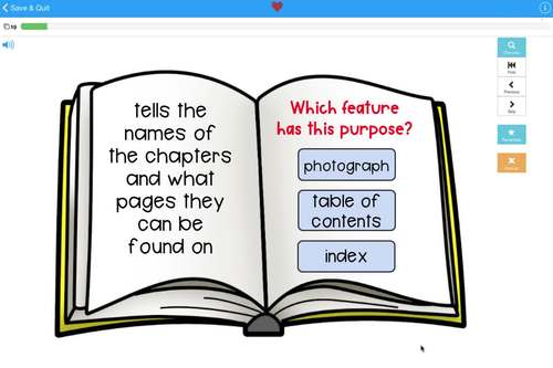 Distance Learning - Text & Graphic Features BOOM Cards by Amber Kotzin