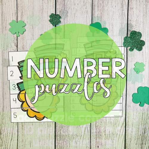 St Patricks Day Number Ordering Puzzles 1-10 by A Teacher and her Cat