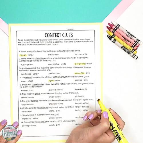 Emoji Context Clues Color By Number Coloring Pages by Read Write Middle