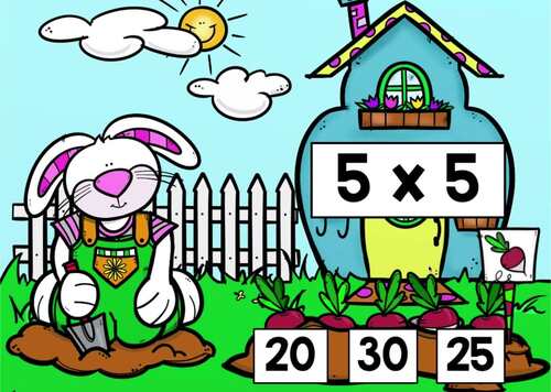 Spring Mixed Multiplication Facts Fluency Practice Digital Math Boom Cards