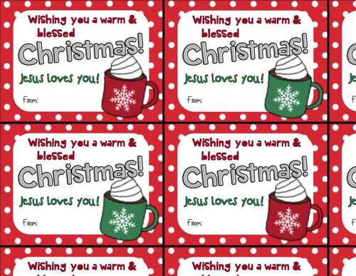 Hot Chocolate Christmas Gift Tag for Sunday School & Children’s Ministry