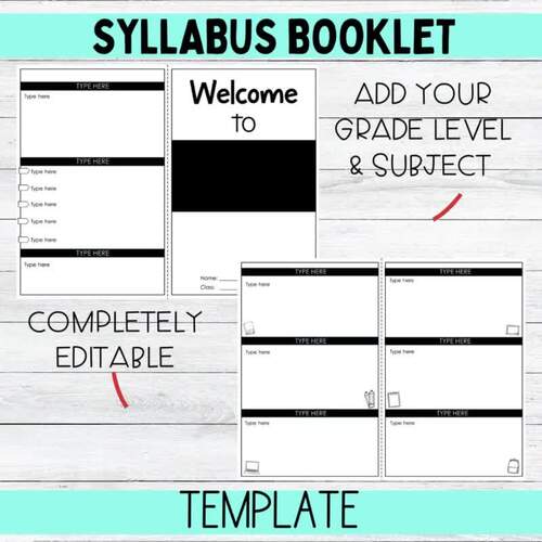 SYLLABUS BOOKLET_EDITABLE TEMPLATE by Kirk's Klassroom | TPT