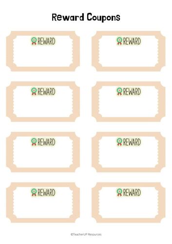 Customizable Class Reward Coupons by TeacherUP | TPT
