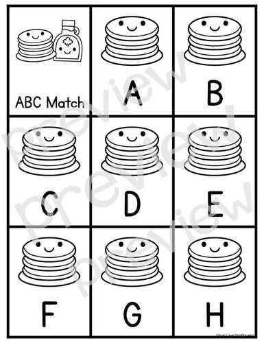 Pancakes and Syrup - Uppercase & Lowercase Alphabet Matching - ABC ...