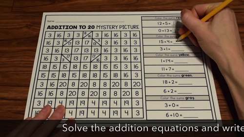 Addition to 20 Mystery Pictures by A Spoonful of Learning | TPT