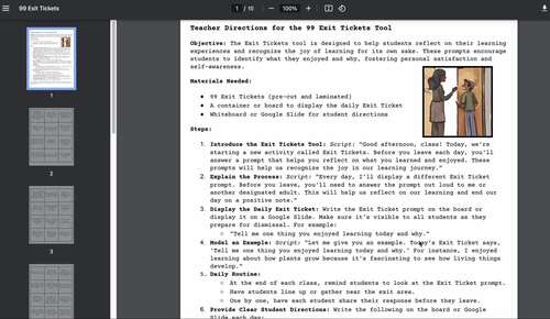 Deluxe Teacher Directions for the 99 Exit Tickets Tool | TPT
