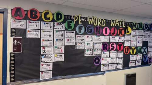 PE Word Wall Vocab Cards with ABC Headers |Motor Skills, Fitness ...