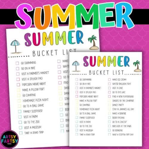 Printable Summer Bucket List, EDITABLE, Summer Bucket List Poster ...