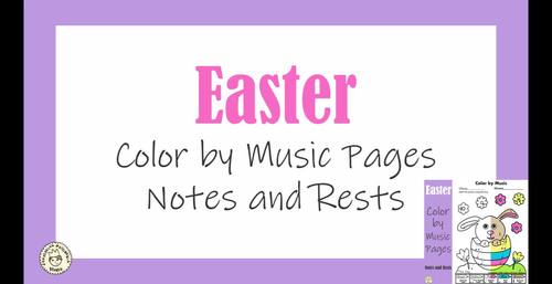 Easter Music Coloring Activities | Notes and Rests - Spring Theory Learning