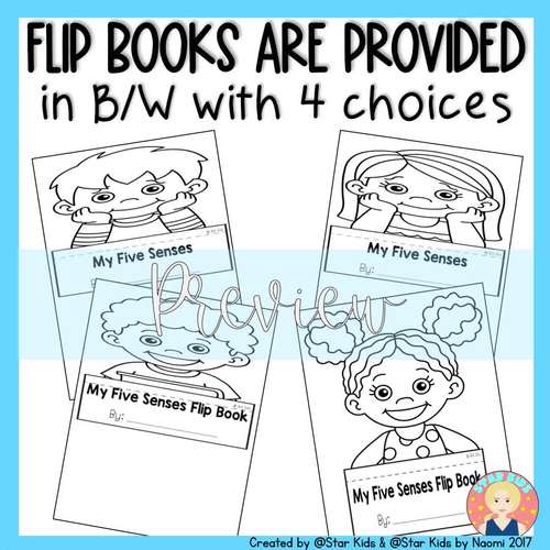 Five Senses Flip Book by Star Kids | TPT