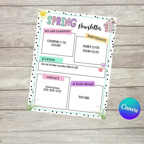 Editable March Classroom Newsletter Template April Teacher ...