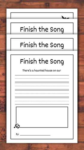 Halloween Finish the Song Lyrics | K - 2nd Grade Creative Writing Prompts