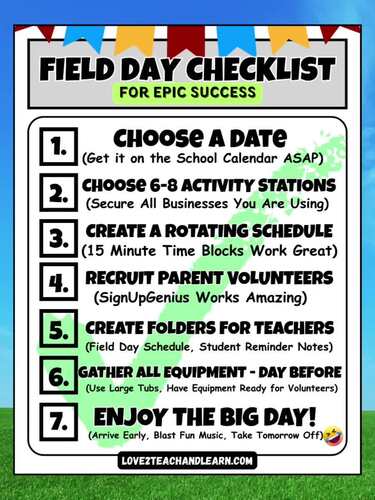 42 Page ELEMENTARY FIELD DAY Activities 7-Step Planning GUIDE PE ...