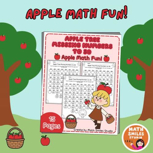 Apple Tree Missing Numbers to 50 Count, Fill, and Color Fun! | K-1st ...