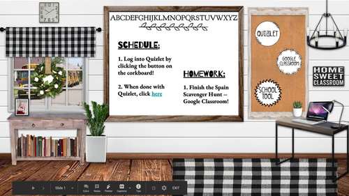 Editable Virtual Classroom Template by Teaching Spanish with Sra Fougnier