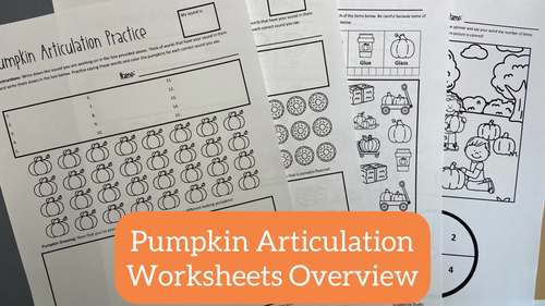 No Prep Pumpkin Themed Articulation Worksheets and Activities for ...