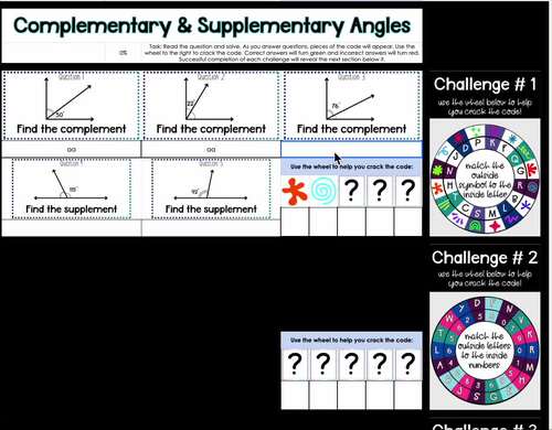 Complementary and Supplementary Angles Digital Practice Activity