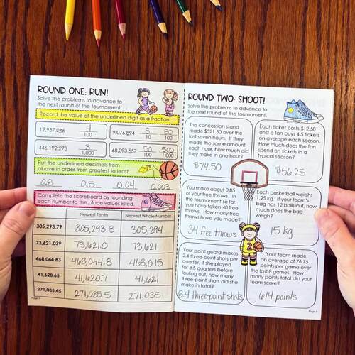 Basketball Madness March 5th Grade Math Review Math Centers Booklet
