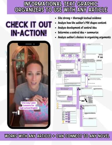 Informational Text Graphic Organizers for High School | Use With ANY ...