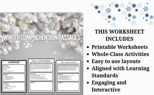 WINTER COMPREHENSION PASSAGES (Grade 2-6) by Learnwith Ease | TPT
