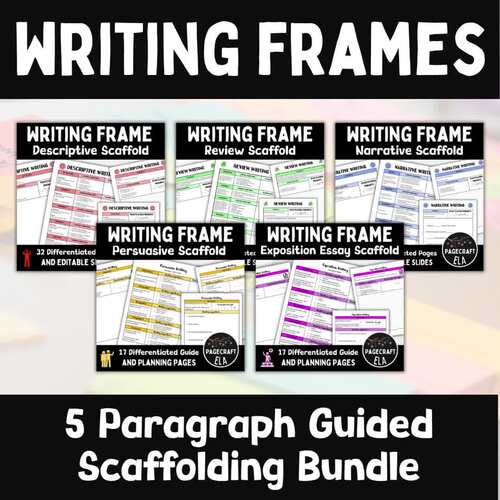 Guided Writing Frames Scaffold BUNDLE | Five-Paragraph Structured ...