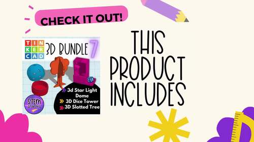 3D Printing Tinkercad Mini-Bundle 7 Slotted Tree Dice Tower and Star ...