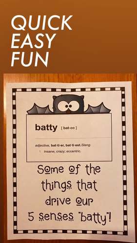 5 Senses Activities & Bat Activities Driving My 5 Senses Batty Bat Craft