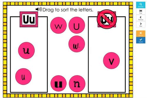 Learning Letter Names and Sounds Boom Cards Uu Beginning Kindergarten ...
