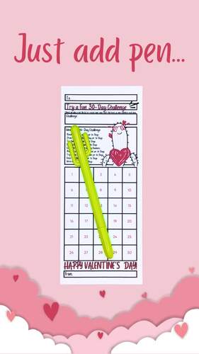 30-Day Challenge Valentine | Fun Non-Candy Option for Valentine's Day Gift