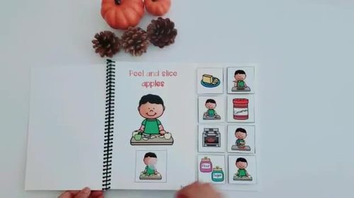 How to make an apple pie fall theme story sequencing interactive book ...