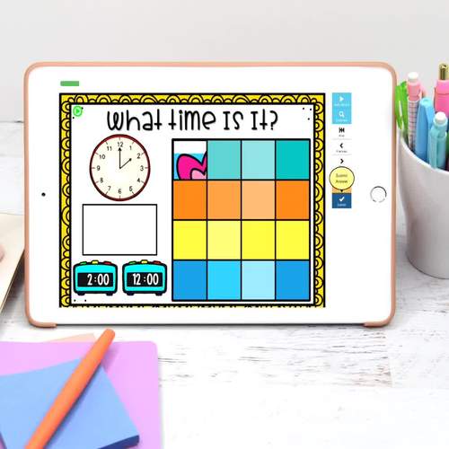 Digital Time to the Hour Spring Picture Reveal Boom Cards | TPT
