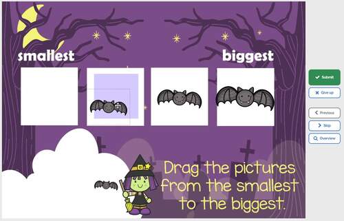 Halloween BOOM CARDS - sorting size by CrabApple Fun | TPT