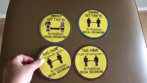 Distance Spots (Signs for Social Distancing in the Classroom) | TPT