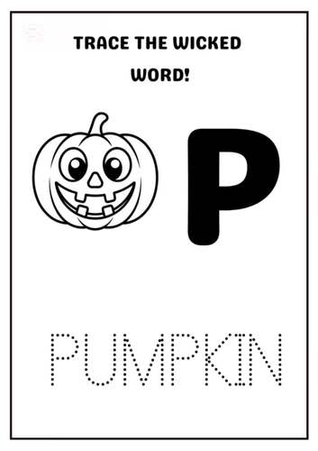Halloween Tracing Worksheets | Handwriting and Vocabulary Practice for ...