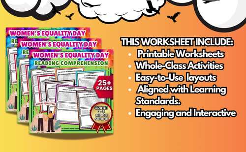 Women's Equality Day Reading Comprehension Activity 3rd,4th,5th,6th,7th ...