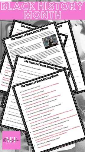 History of Black History Month Reading Comprehension Worksheets | TPT
