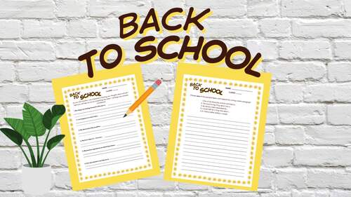 Back to School Writing Activity by Tracy's Store | TPT