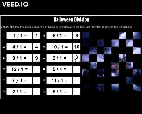 Halloween Google Sheet Multiplication & Division Practice Mystery ...
