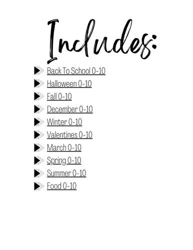 Counting 0-10 Visual Task Cards | Themed Sets by Differentiated Education