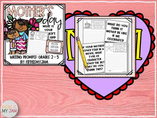 Mothers Day Writing Prompts | Digital Included by Fifth is my JAM