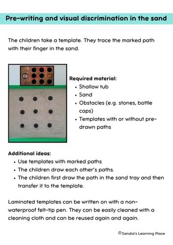 Pre-Writing & visual discrimination in a sand tray (Farm) | TPT